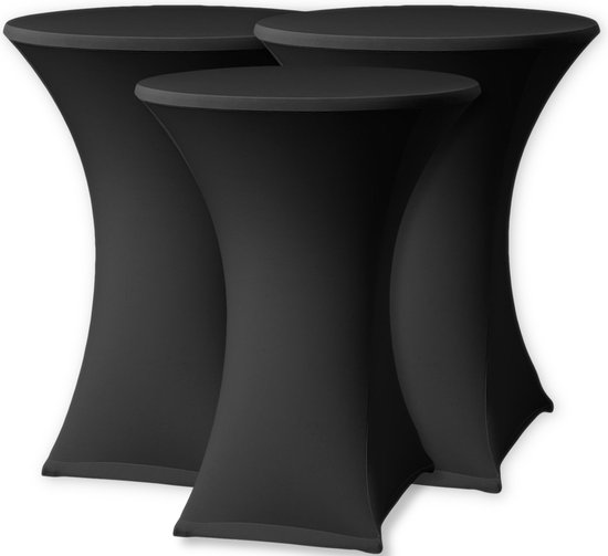 GOODX Statafelrok ZWART x 3- Ø80-110 cm - Set van 3 stuks - Statafelhoes - Tafelrok -... | bol