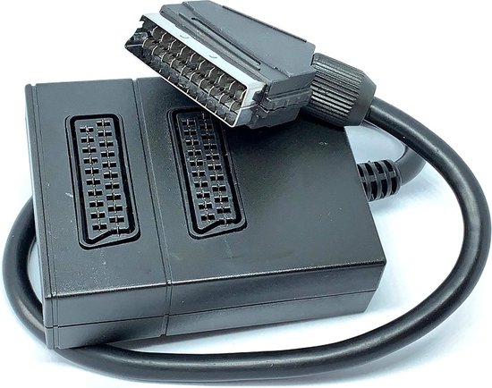 Digital Systems Twin Scart Adapter - 2 Way Scart Lead Cable Splitter ...