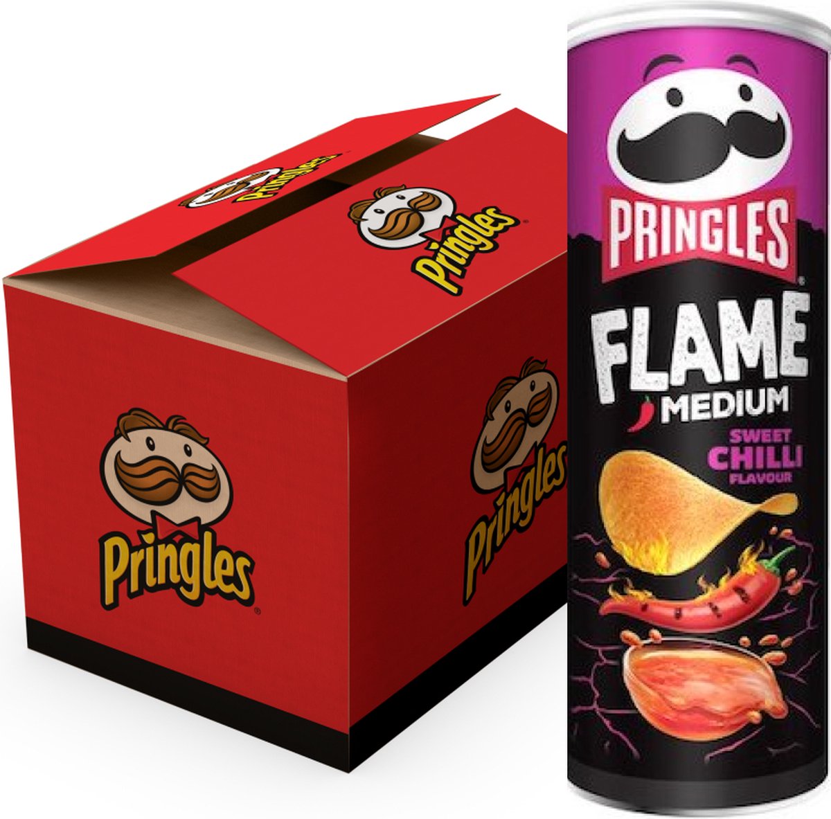 Pringles Flame Medium Sweet Chili Flavour 160 gr - tray 9 stuks | bol