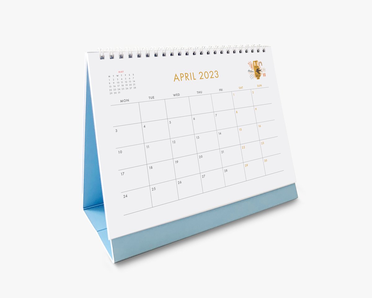 2023 Bureaukalender - Minimale witte desktopkalender 2023 - A5-formaat ...