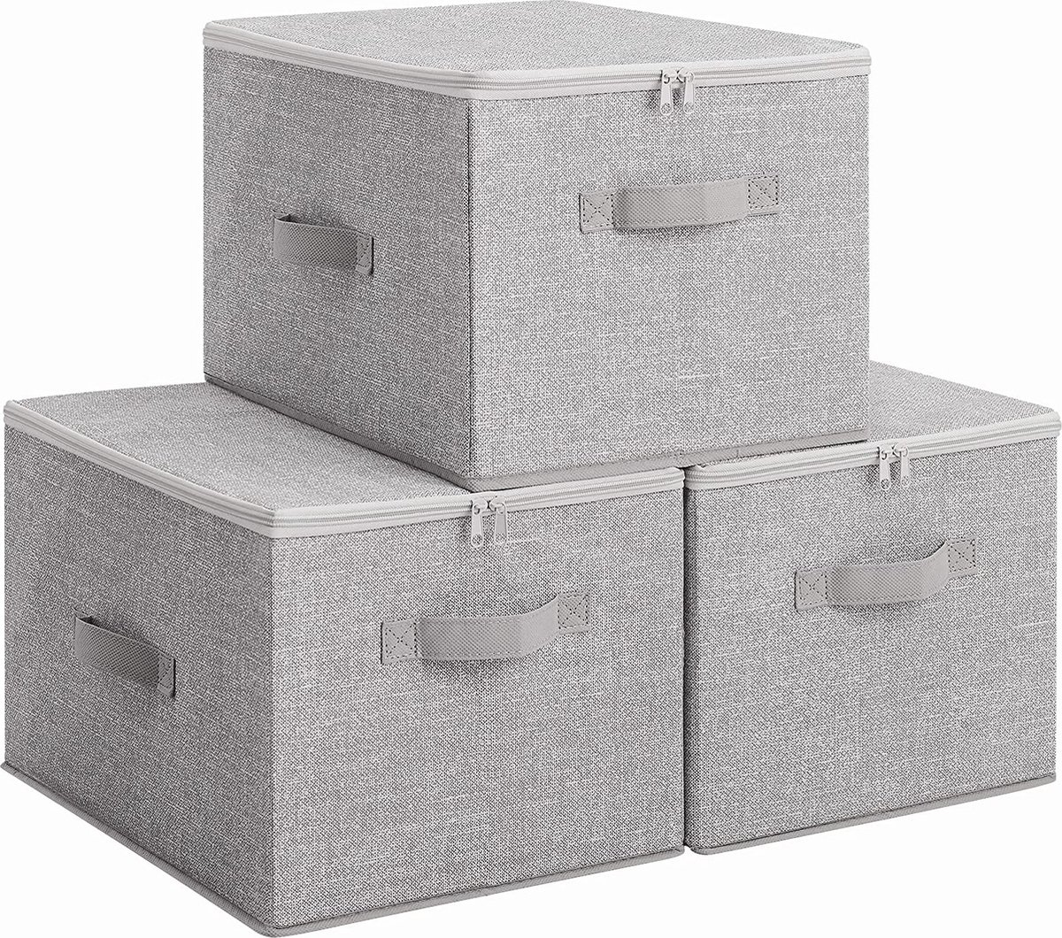 Boîte de rangement avec couvercle, lot de 3, boîte en tissu pliable ...