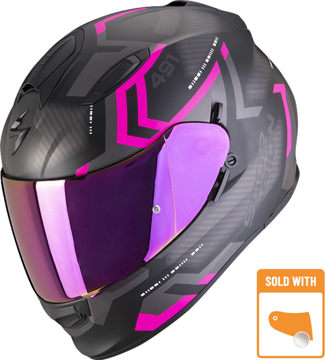 Scorpion EXO-491 Spin Mat Zwart Roze Integraalhelm L | bol.com