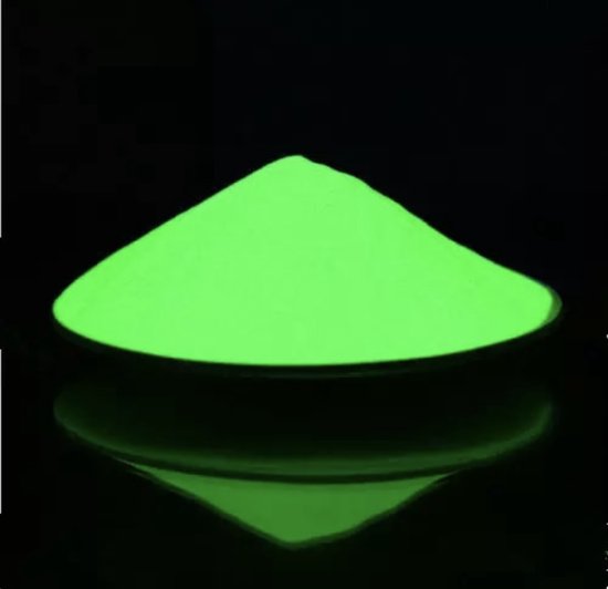 Glow in the dark poeder - 50 gram - Groen/Geel - Mengbasis verf ...
