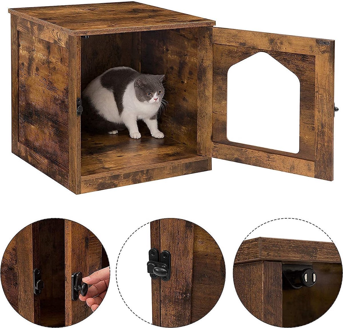 Houten Kattenhuis - Kattenkast voor binnen & buiten - Kattenhok ...