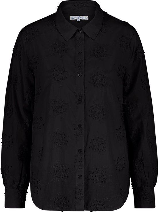 Red Button Blouse Boebie Embroidery Srb3915 Black Dames Maat - S | bol.com