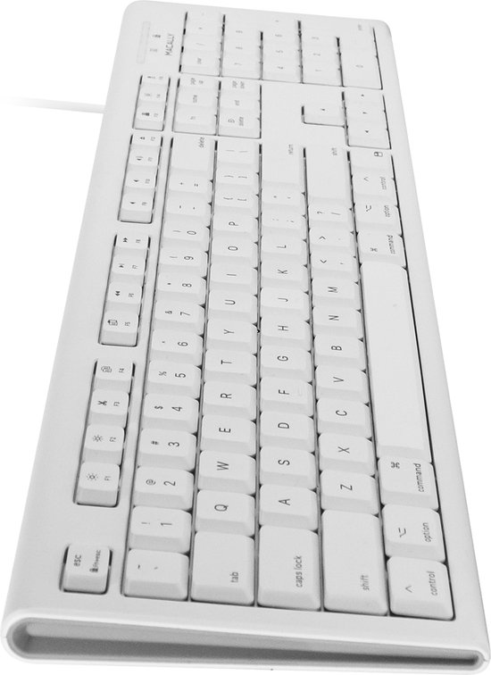 Macally QKEY Full-size bedraad USB-A toetsenbord voor Mac - Wit - US ...