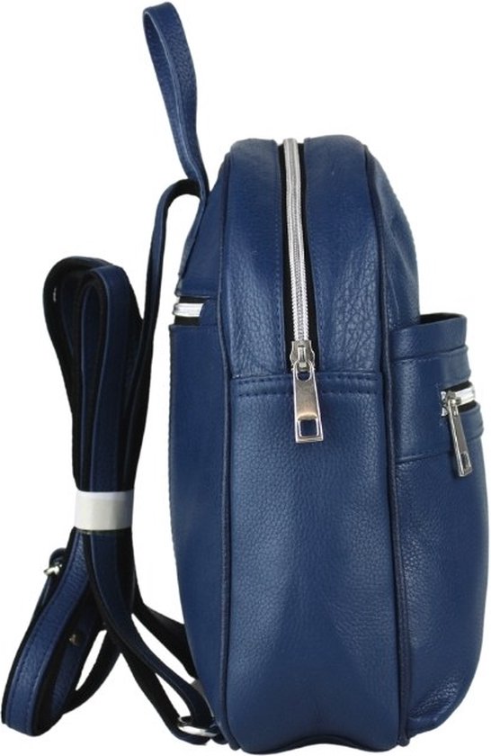 Dames rugtas leer blauw - Leren rugtas dames - Kleine leren rugzak ...