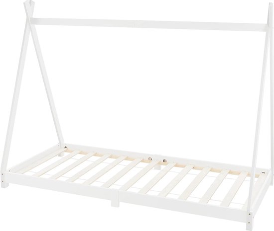 CGPN Kinderbed Tipi 90 x 200 cm met lattenbodem Wit Indisch bed Massief ...