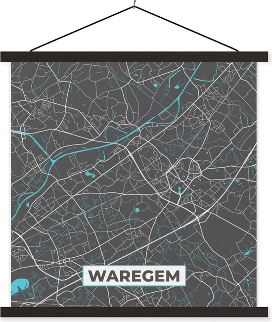 Posterhanger incl. Poster - Schoolplaat - Stadskaart – Grijs - Kaart ...