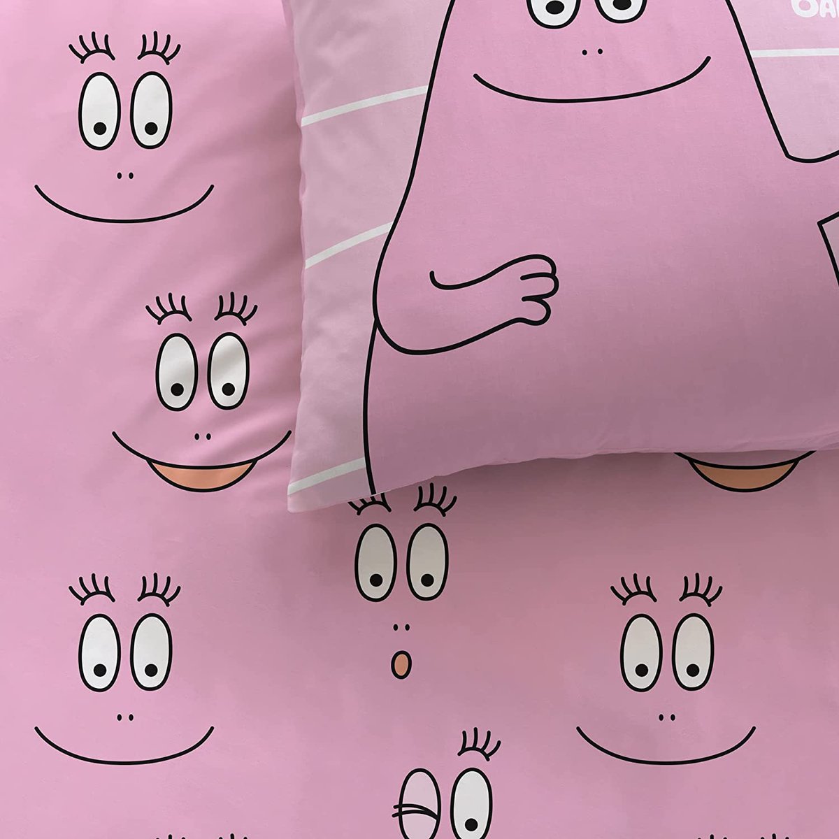 Barbapapa Dekbedovertrek Pink - Eenpersoons - 140 x 200 + 63 x 63 cm ...
