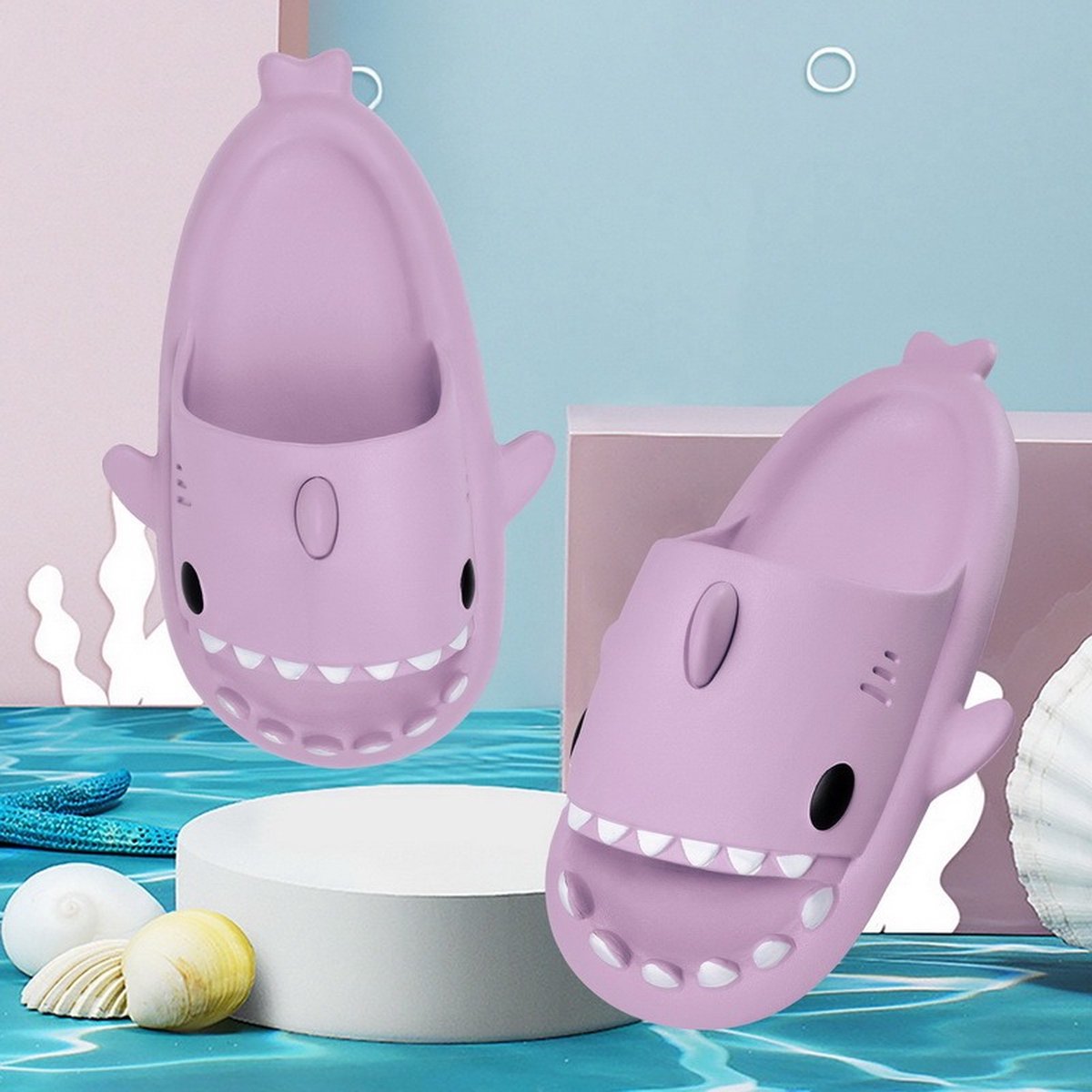 Shark slides violet 38/39 - Shark slippers - Haaien slippers - Shark ...