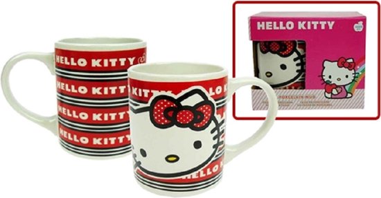 Hello Kitty - mok - rood - keramiek - 250ml | bol.com
