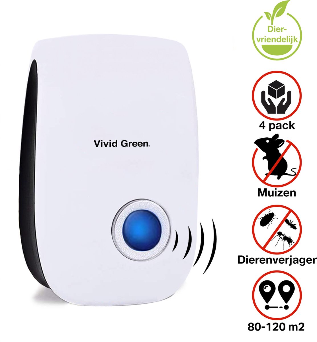 4 pack Ultrasone muizenverjager - Ongedierte muizen verjager voor ...