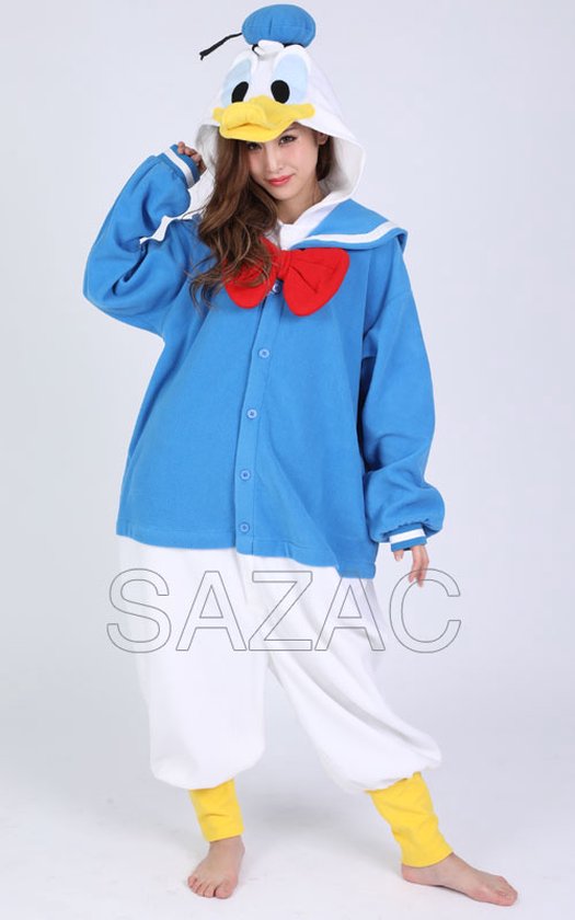 Donald Duck Onesie Pak Kostuum Outfit Huispak Jumpsuit Verkleedpak ...