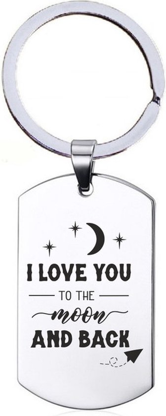 Sleutelhanger RVS - I Love You To The Moon And Back | bol