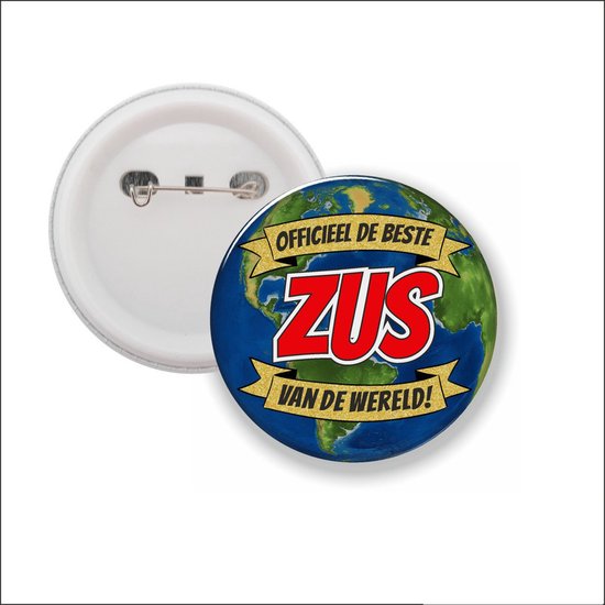 Button Met Speld 58 MM - Officieel De Beste Zus Van De Wereld | bol