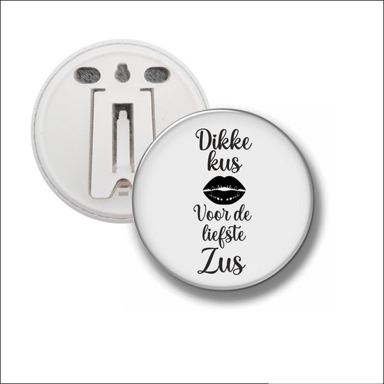 Button Met Clip 58 MM - Dikke Kus Voor De Liefste Zus | bol