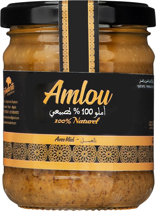 Amandelpasta 350g - Marokkaanse Amlou met Argan & Honing - Biologisch | bol
