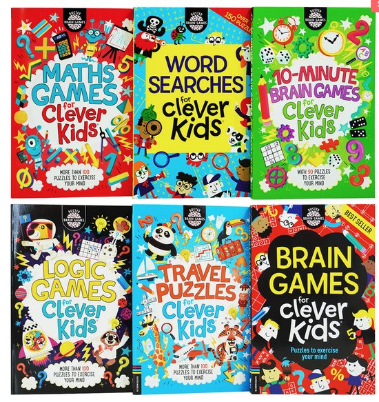 Brain Games Clever Kids 6 Books Collection Set (Brain Games, Travel ...