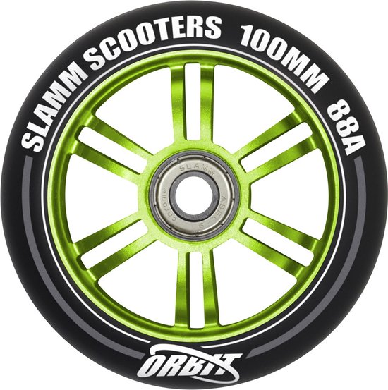 Slamm Scooters Stuntstep Wiel Slamm ''Orbit'' 100mm Zwart/Groen | bol.com
