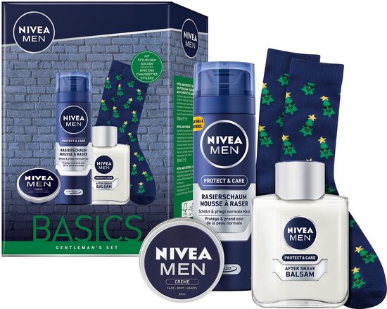 NIVEA Men Shaving kit and socks after shaving balm 100 ml cream30 ml ...