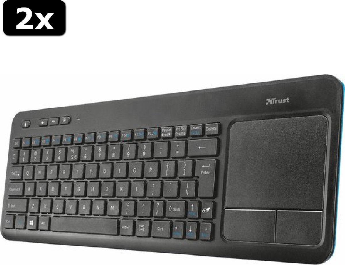 2x Trust Veza - Draadloos Touchpad Toetsenbord - Qwerty | bol.com