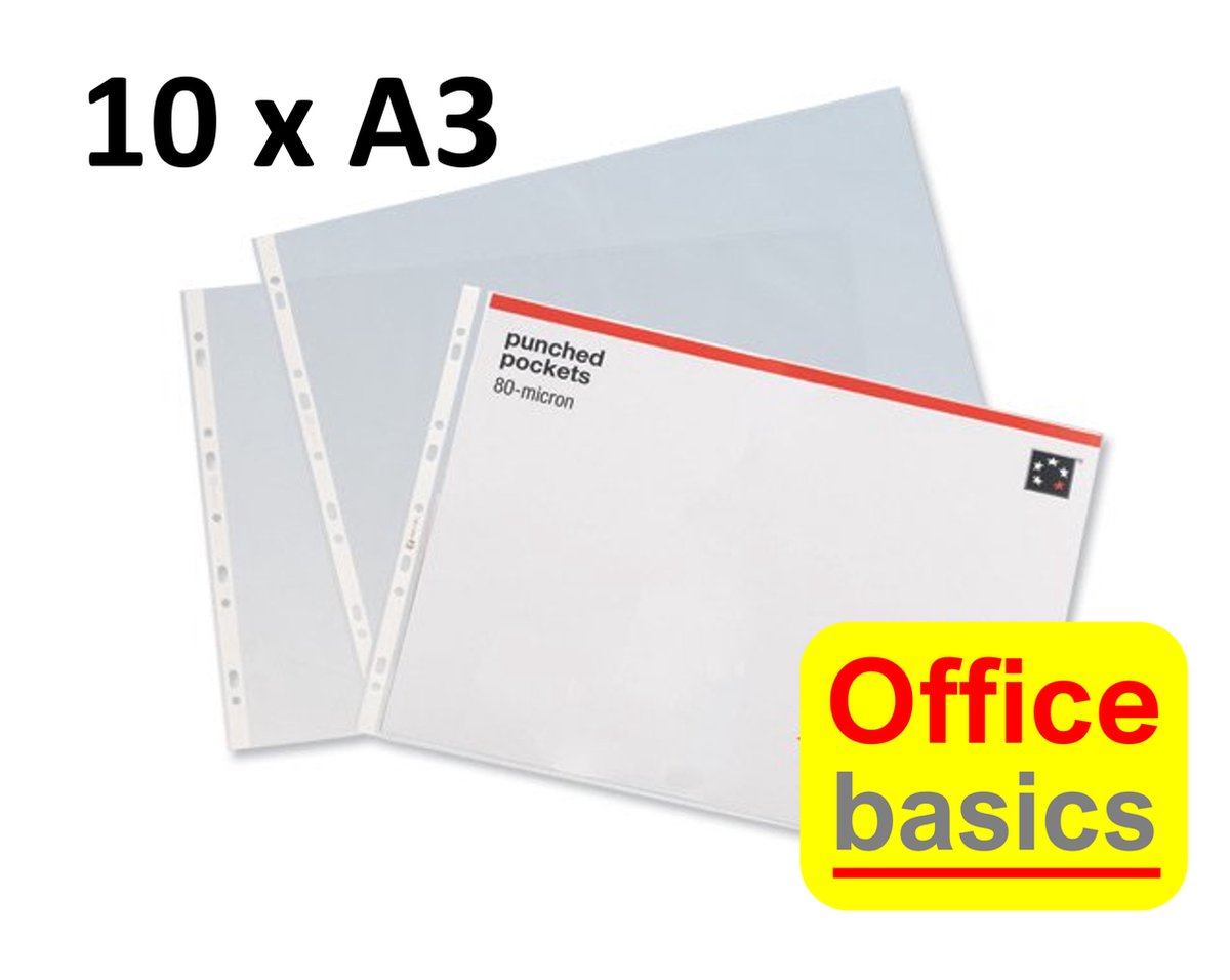 A3 Showtassen - insteekhoezen - Office Basics - horizontaal - set 10 ...