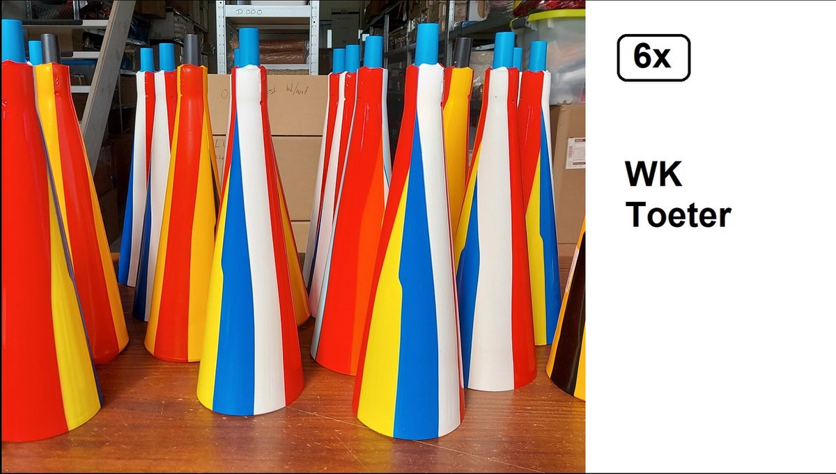 6x Toeter maxi hard geluid ass. kleuren - Carnaval thema feest optocht ...