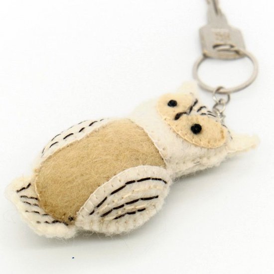 Sleutelhanger vilt Uil Wit - 10cm | bol.com