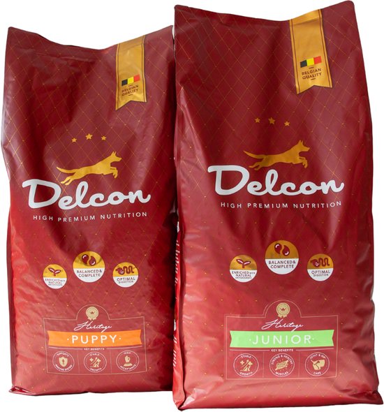 Delcon - Premium Hondenvoer - Omschakelbundel Puppy naar Junior - 2 x 12 kg | bol.com