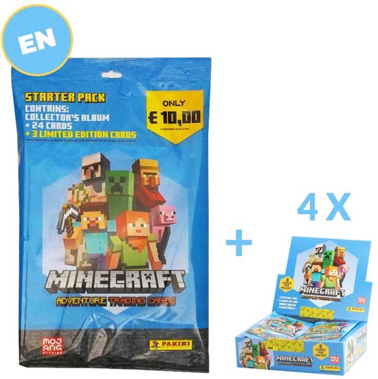 Panini - MINECRAFT Trading Cards - EN - PACK XXL SUPER DEAL - 1 STARTER ...