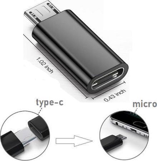 Type C Naar Micro USB Android Telefoon Kabel Adapter Oplader Converter ...