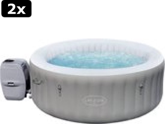 2x Bestway Lay-Z-spa Tahiti Jacuzzi Opblaasbaar - Rond Bubbelbad voor 2 ...