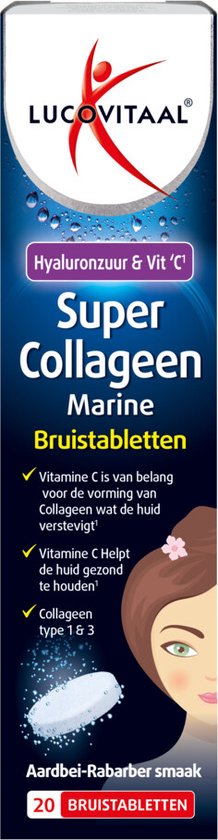 Lucovitaal Collageen Marine Bruistablet - Vitamine C - Aardbei-rabarber ...