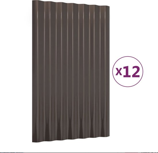 vidaXL - Dakpanelen - 12 - st - 60x36 - cm - gepoedercoat - staal ...