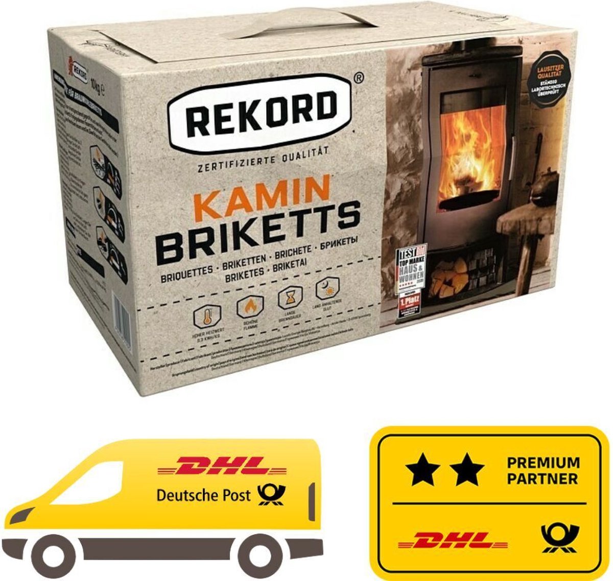 Rekord Bruinkool briketten 1x 18 stuks - briketten - haardhout- kachel ...