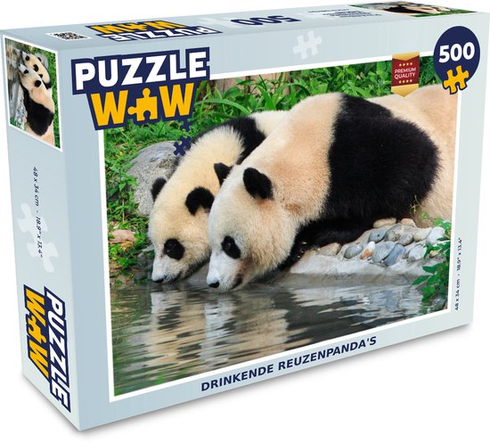 Puzzel Panda - Stenen - Water - Drinken - Legpuzzel - Puzzel 500 ...