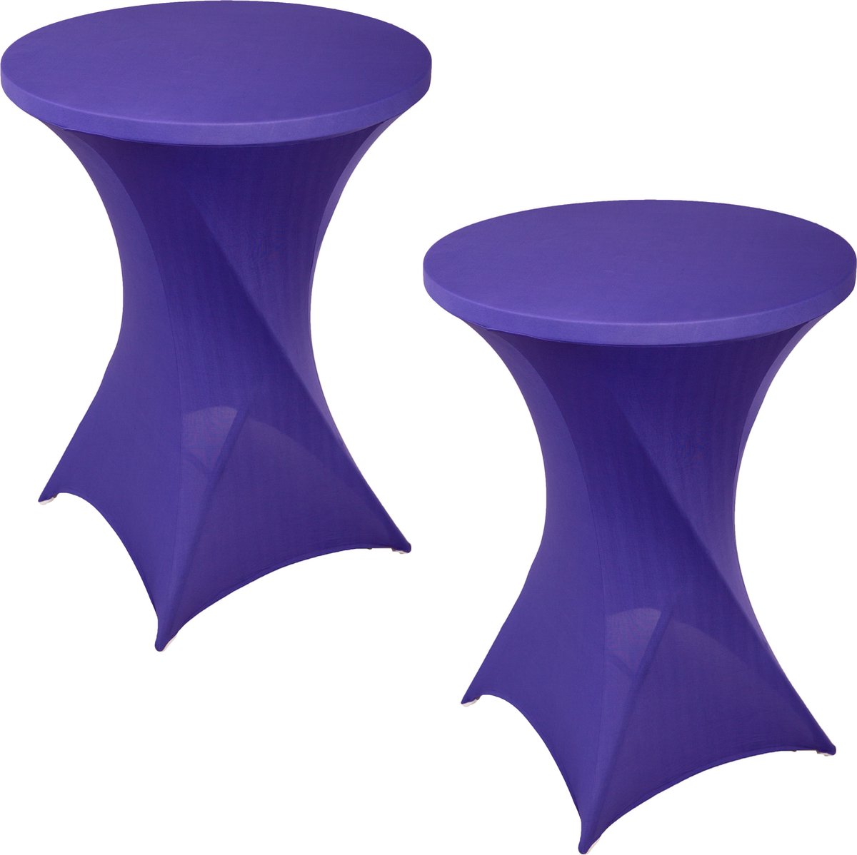 Statafelrok Paars x 2 – ∅80-85 x 110 cm – Statafelhoes Stretch 2 Stuks – Tafelhoezen... | bol.com