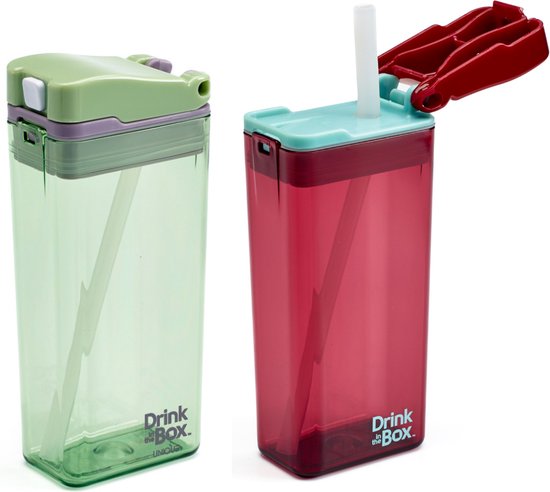 Drink in the Box Large - Rood en Mint - Duo Pack - Twee Hervulbare ...