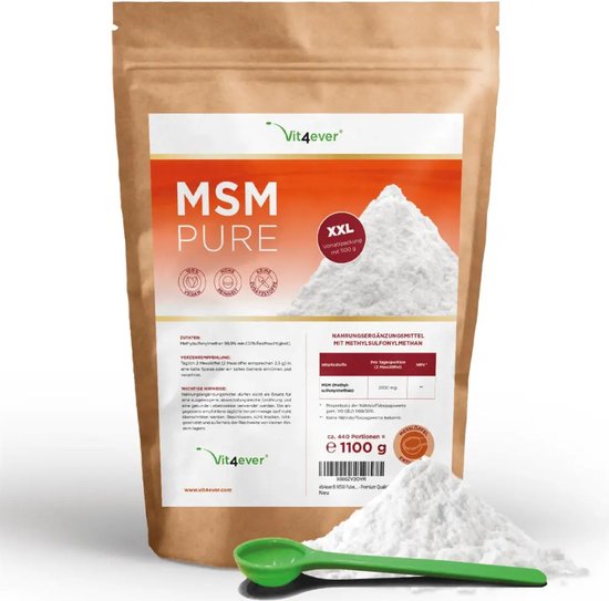 MSM-poeder 1,1 kg (1100 g), 99,9% zuiver kristallijn ...