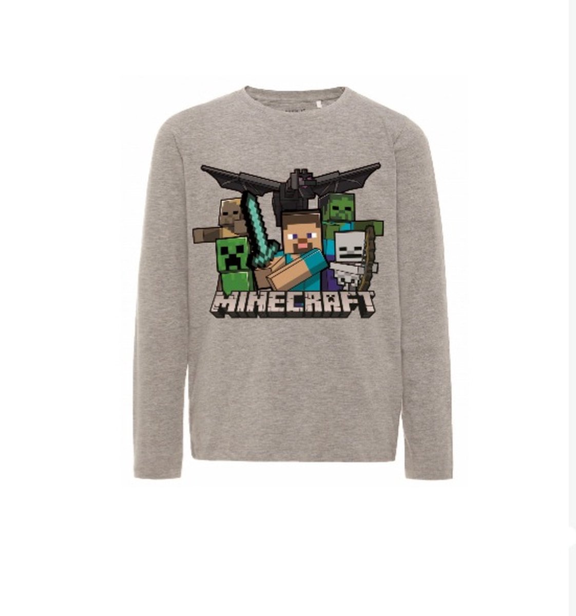 Minecraft T-shirt Lange Mouw - Maat 140 - 10 Jaar | bol.