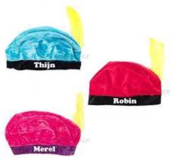 Muts - Piet muts met naam- Blauw - Sinterklaas - Piet - Pietbaret met ...