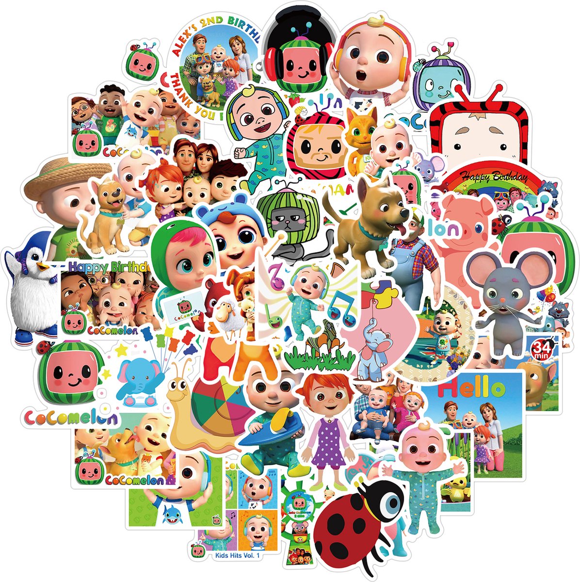 Cocomelon Stickers - Stickers Kinderen - set 50 stuks - Laptop Stickers ...