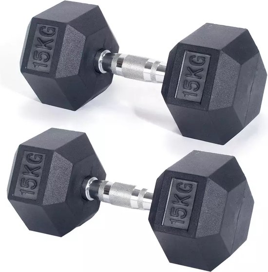 Pro Fitness 15kg Hex Dumbbell Halter gewicht | bol