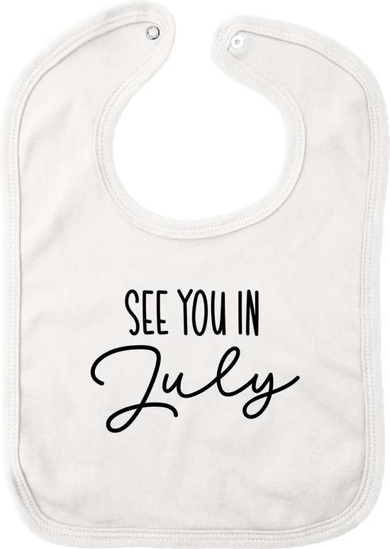 Slabbetje baby - See you in July - Wit - Zwangerschap aankondiging ...