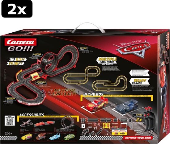 2x Carrera GO!!! Disney Cars Neon Nights - Racebaan | bol.com