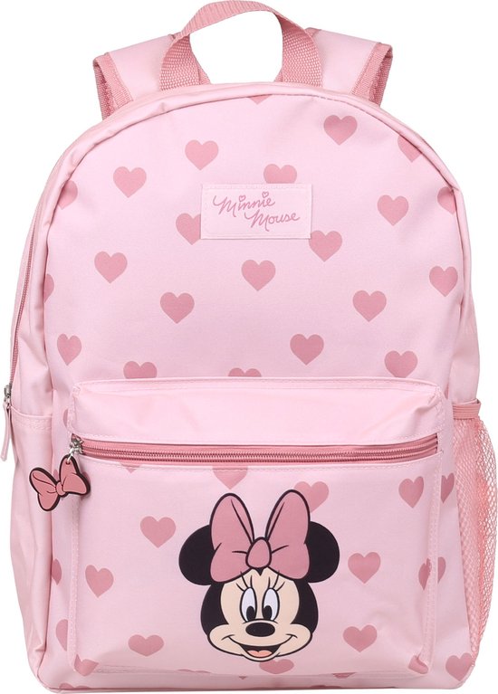 Disney Minnie Mouse - Roze Meisjesrugzak, Hartjes 38x28x11cm | bol.com