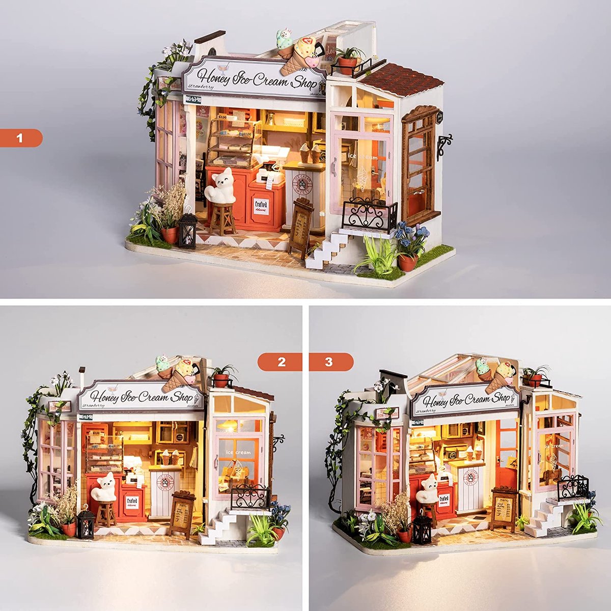 Miniatuur DIY poppenhuis keuken kits DIY hout mini huis model ...