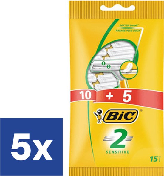 BIC 2 Scheermesjes Sensitive Razor (Voordeelverpakking) 5 x 15 stuks ...