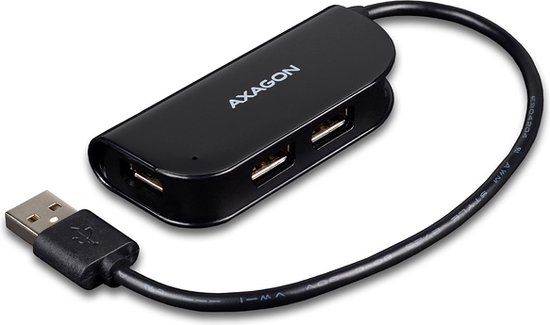 AXAGON HUE-X4B 4x USB2.0 READY Black Hub *USBAM *USBAF | bol
